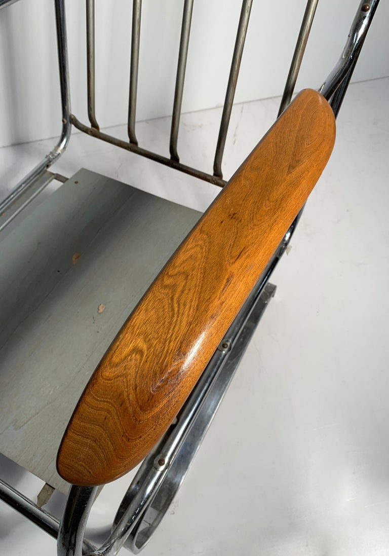 KEM Weber Deco Chrome Springer Chair For Sale at 1stDibs