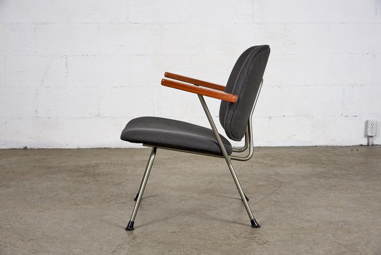 Kembo Lounge Chair Newly Upholstered in Dark Grey at 1stDibs
