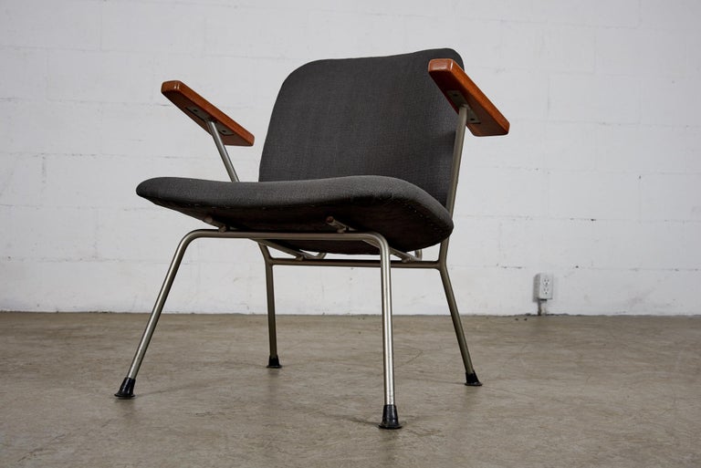 Kembo Lounge Chair Newly Upholstered in Dark Grey at 1stDibs