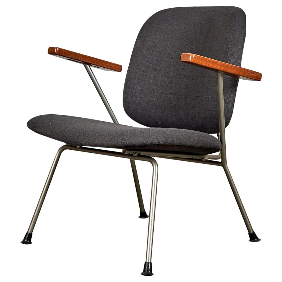 Kembo Lounge Chair Newly Upholstered in Dark Grey at 1stDibs