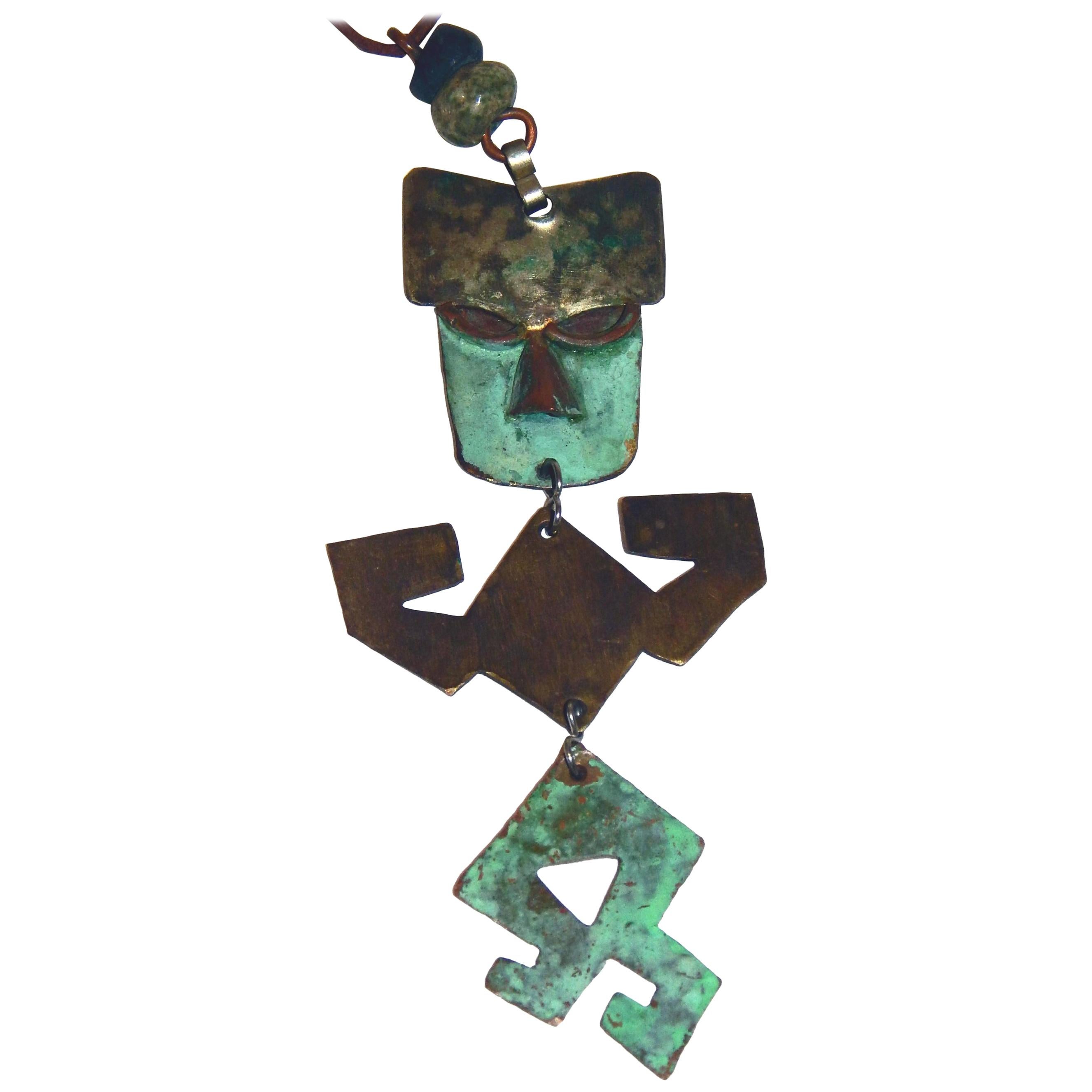 Ken Beldin Figural Pendant, Midcentury, Made in Mexico, Copper For Sale ...