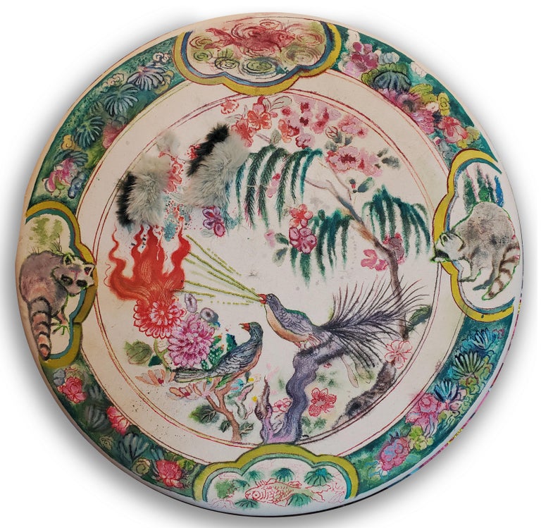 Ken Gun Min - 2 Oiseaux 2 Raccoons en vente sur 1stDibs