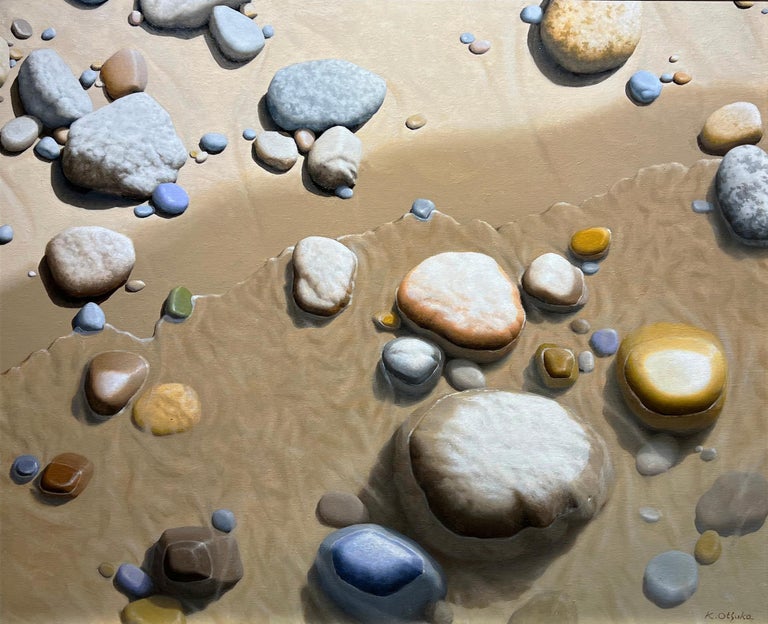 Ken Otsuka - Ken Otsuka, "Sunny Day Song", 30x36 Ocean Beach Comber Oil ...