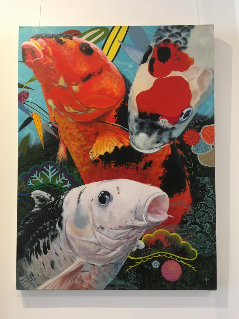 Keng Wai Lee - Allegro - contemporary colourful acrylic painting flora ...