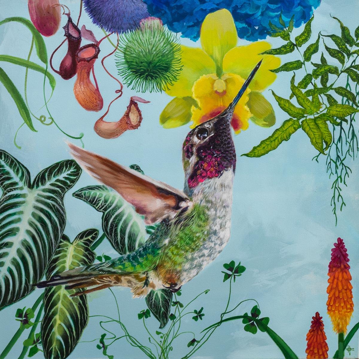 Keng Wai Lee - Courtney - Acrylic Painting, Bird, Wildlife, colourful ...