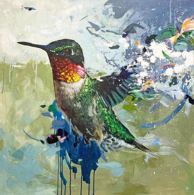 Abstract Hummingbird Art