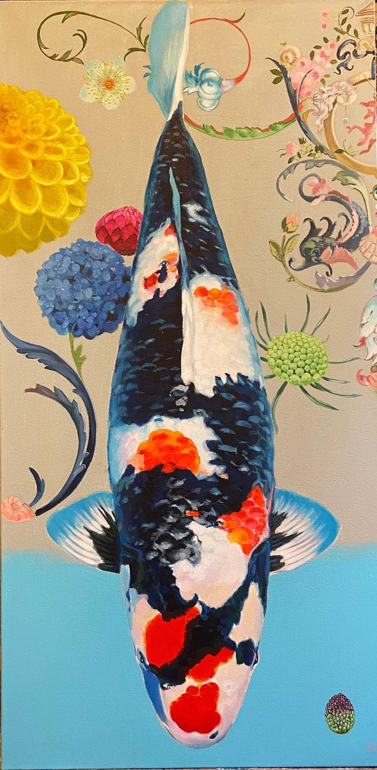 Keng Wai Lee - Louis - contemporary koi fish colourful decorative ...