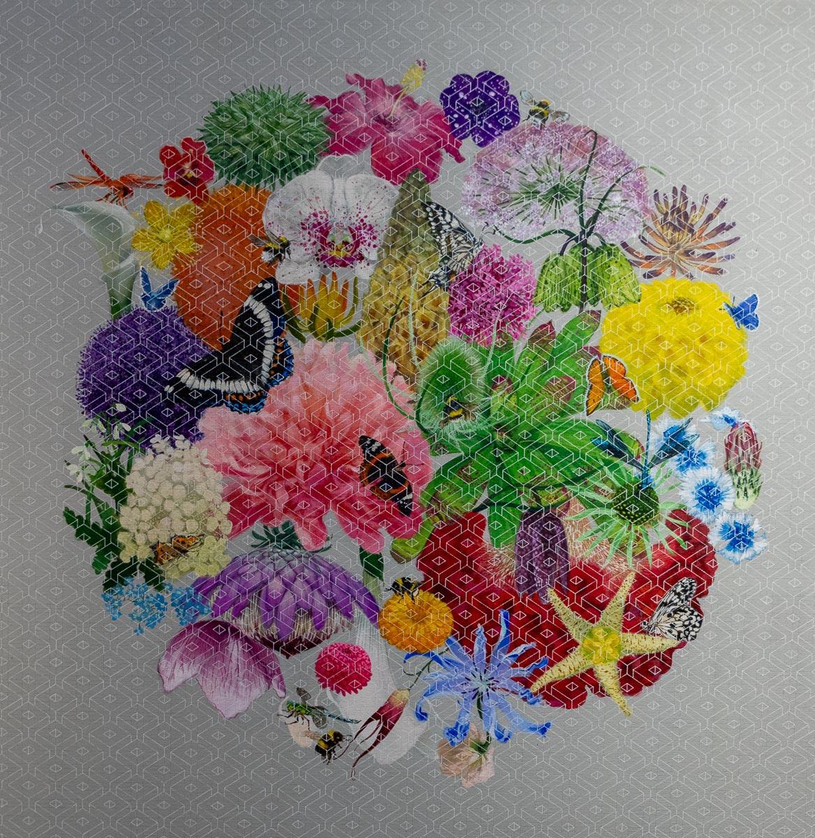 Keng Wai Lee - Summer of Love 1967- Acrylic Painting, colourful ...