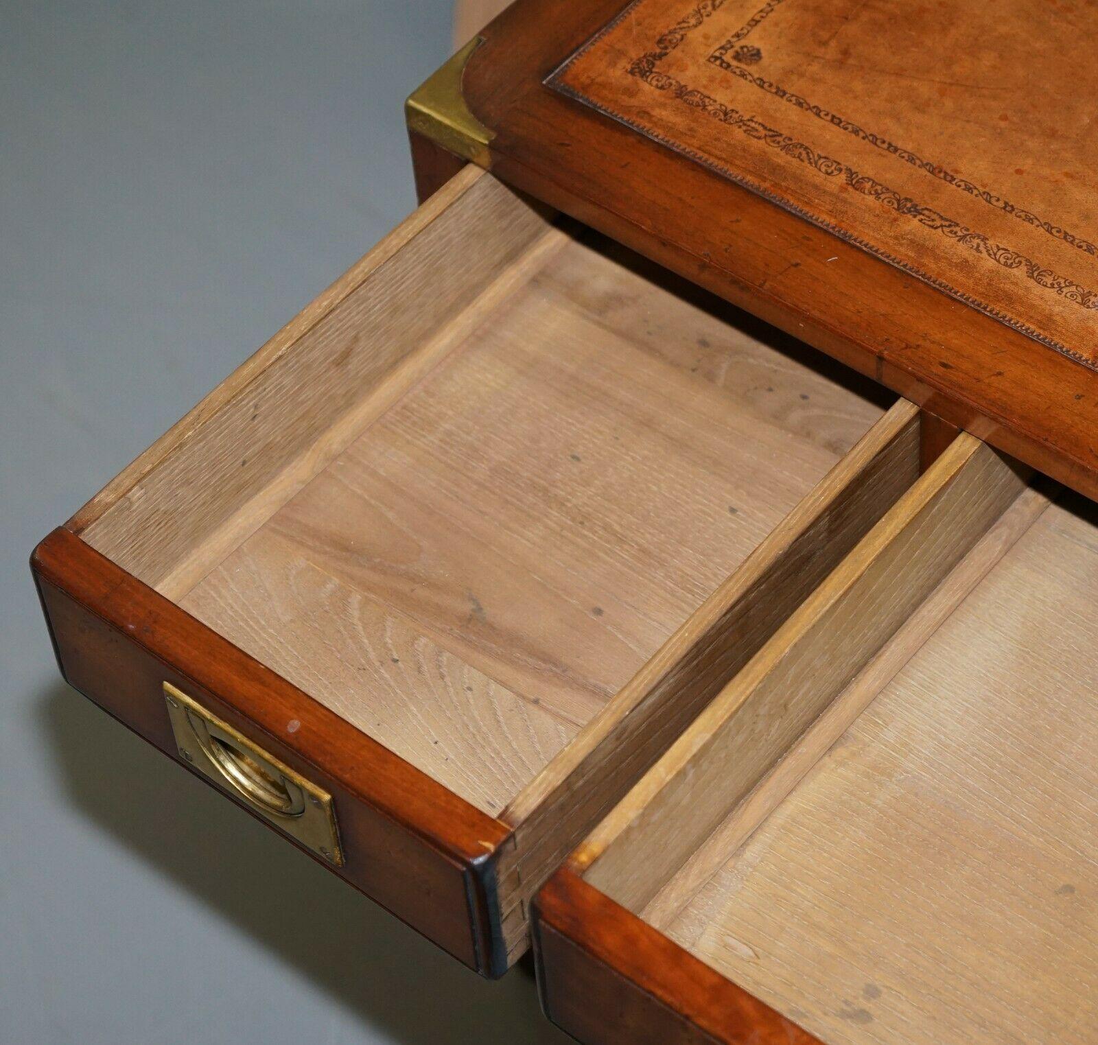 Kennedy Furniture Harrods Mahogany Leather Military Campaign Writing ...