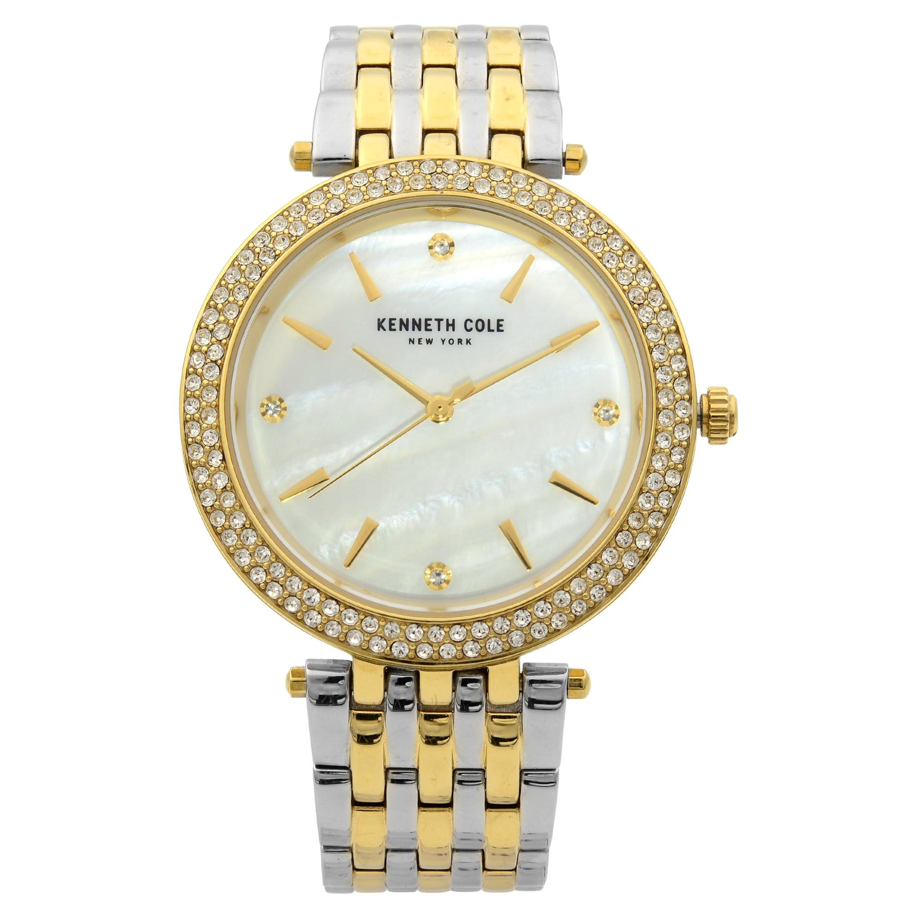 Michele Signature Deco Two-Tone MOP Dial Diamond Women's Watch ...