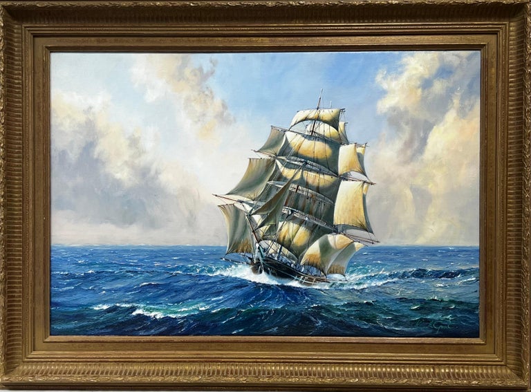 Kenneth Grant - The Cutty Sark Sailing Ship on High Seas, Huge British ...