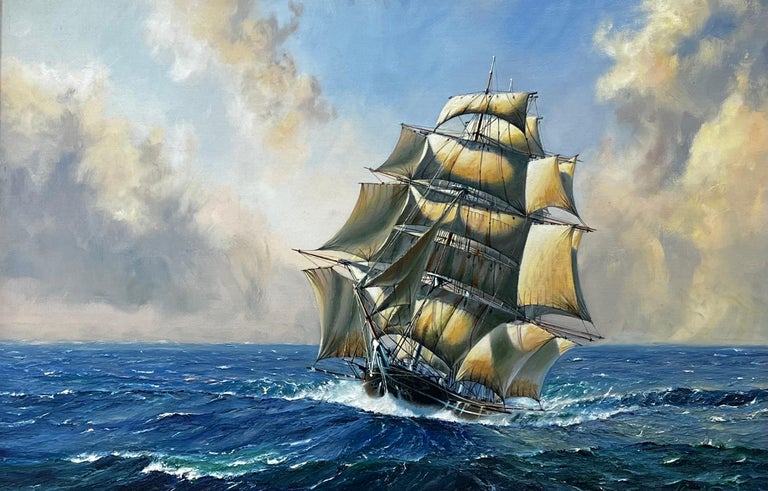 Kenneth Grant - The Cutty Sark Sailing Ship on High Seas, Huge British ...