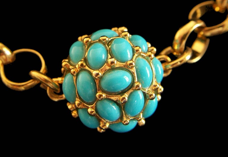 Kenneth Jay Lane, Faux Turquoise and Gold Plated Necklace, U.S.A ...