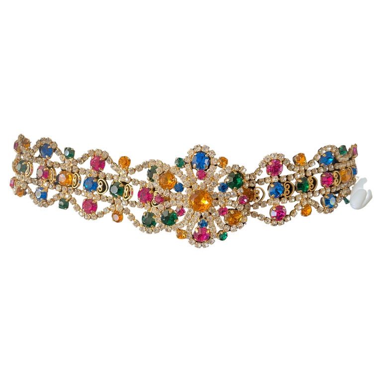 Kenneth Jay Lane Gobsmacking Vintage Crystal and Gemstone Belt For Sale ...