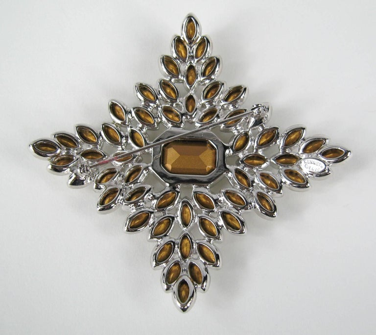 Kenneth Jay Lane KJL Brooch Cruciform Star Pin For Sale at 1stDibs