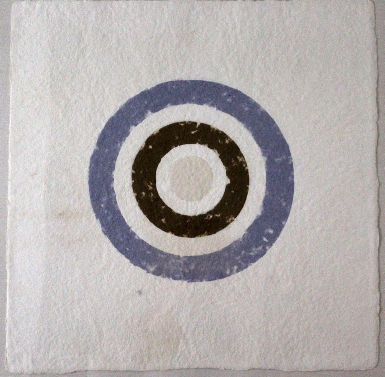 Kenneth Noland Target 1979 Signed Unique Handmade Paper with Colored ...