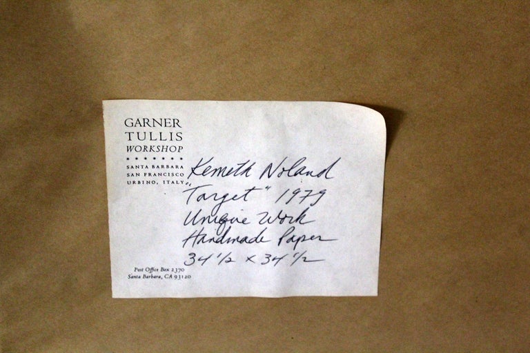 Kenneth Noland Target 1979 Signed Unique Handmade Paper with Colored ...