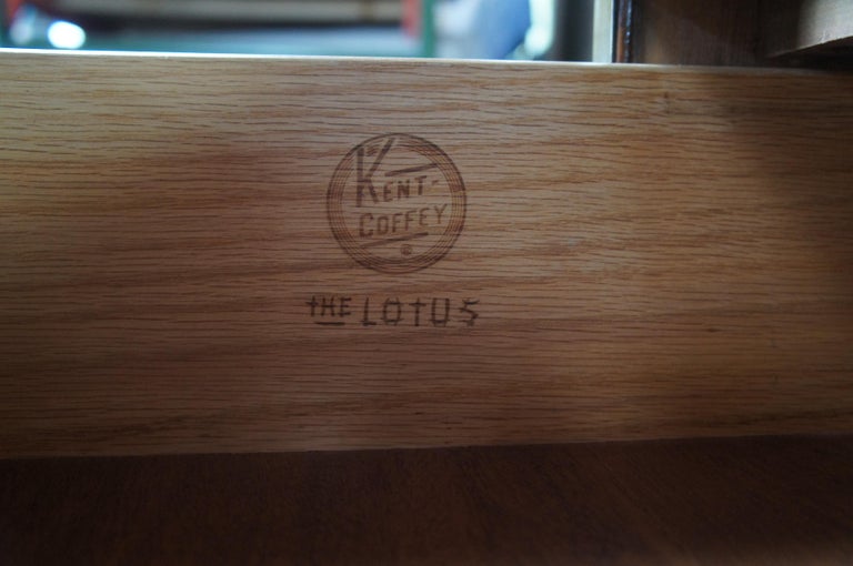 Kent Coffey Lotus Chinoiserie Campaign Cherry Dresser and Mirror Chest ...