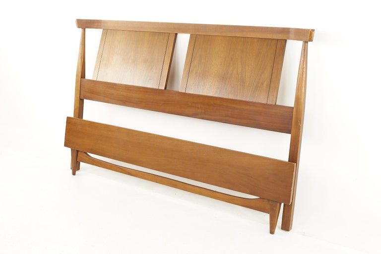 Kent Coffey Mid Century Tableau Full Walnut Headboard and Footboard For ...