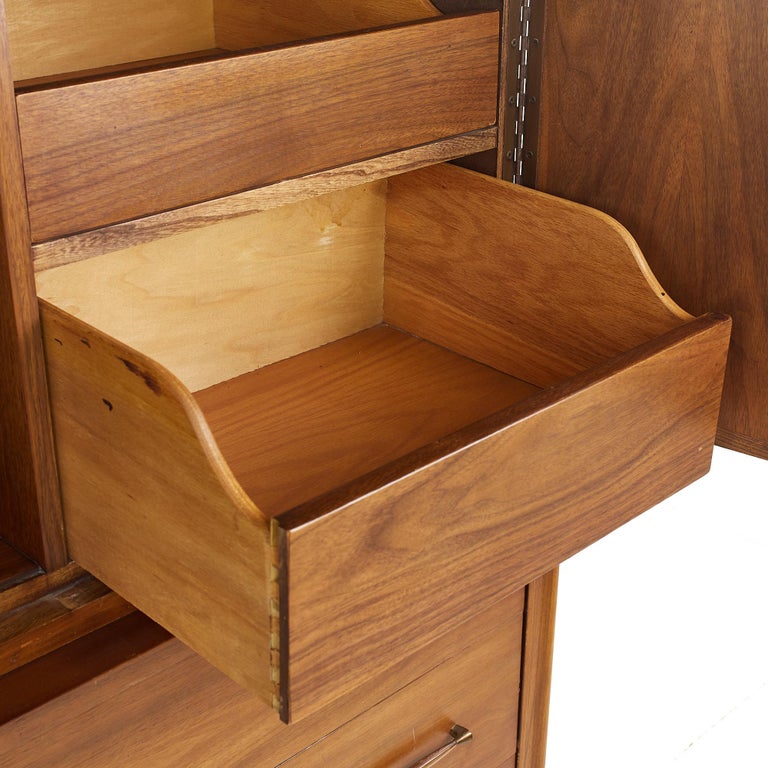 Kent Coffey Perspecta MCM Walnut and Rosewood Armoire Gentlemans Chest ...