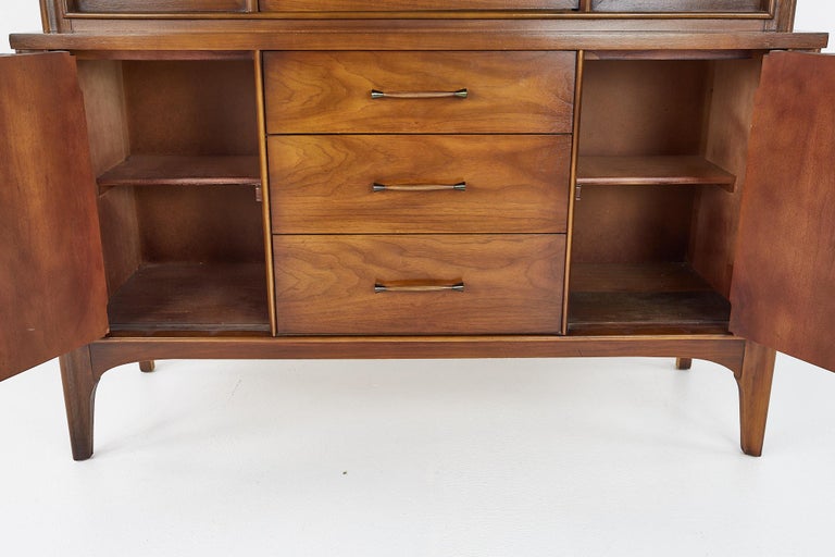 Kent Coffey Perspecta Mid Century Walnut and Rosewood Buffet and Hutch ...