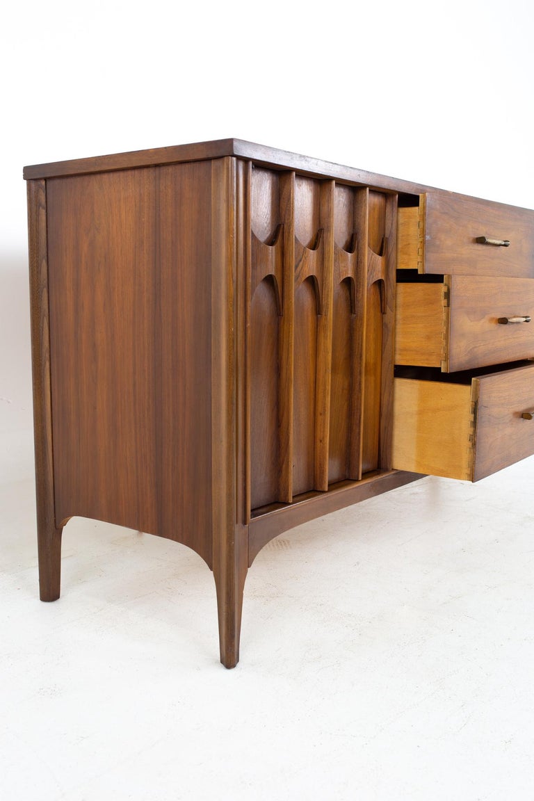 Kent Coffey Perspecta Mid Century Walnut and Rosewood Sideboard Buffet ...