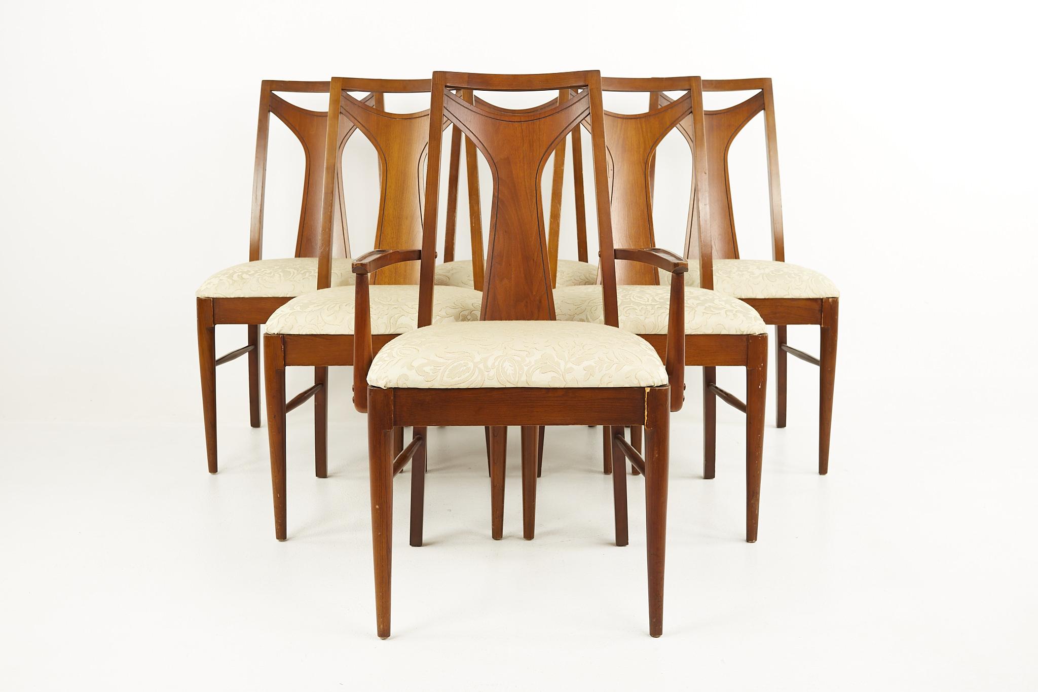 Kent Coffey Perspecta Mid Century Walnut Dining Chairs, Set of 6 For ...