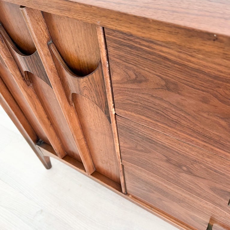 Kent Coffey Perspecta Walnut and Rosewood 12 Drawer Dresser at 1stDibs