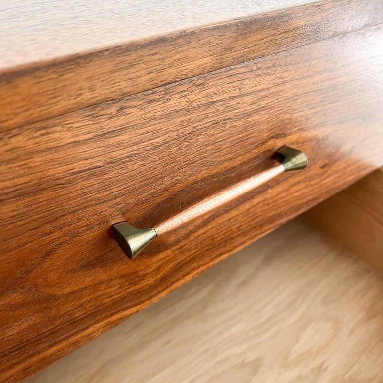 Kent Coffey Perspecta Walnut and Rosewood 12 Drawer Dresser at 1stDibs