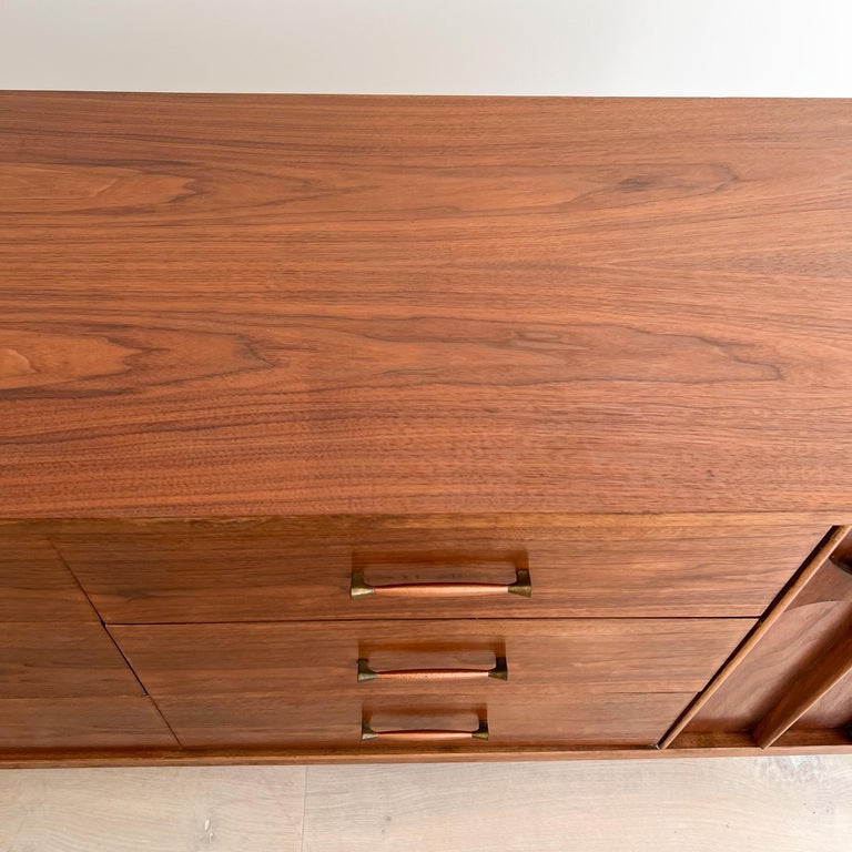Kent Coffey Perspecta Walnut and Rosewood 12 Drawer Dresser at 1stDibs