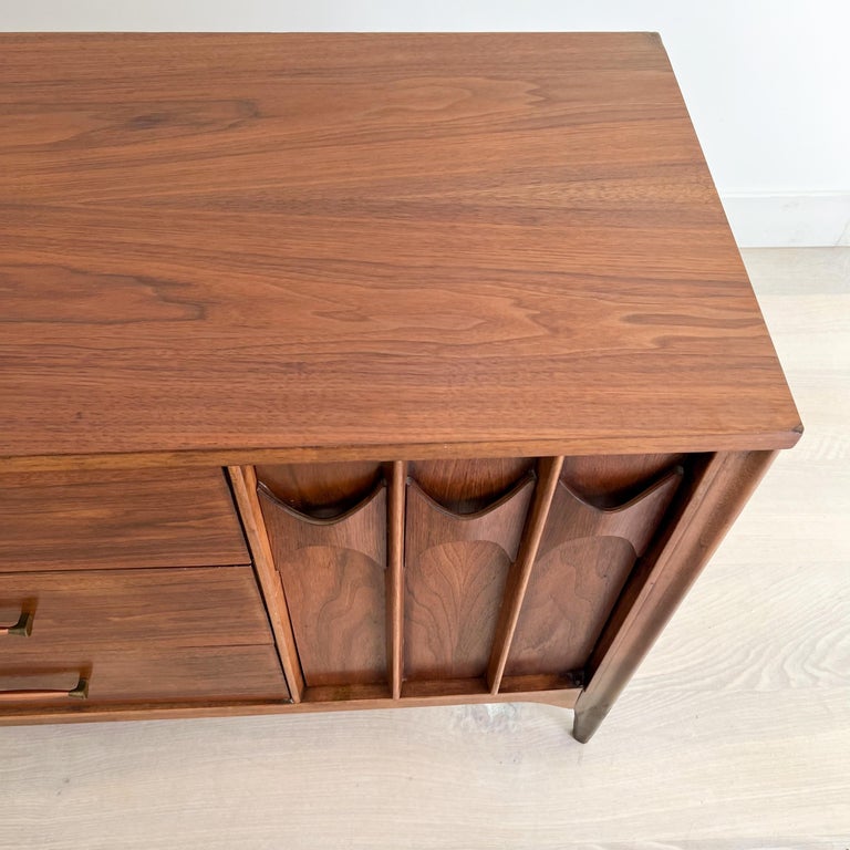 Kent Coffey Perspecta Walnut and Rosewood 12 Drawer Dresser at 1stDibs