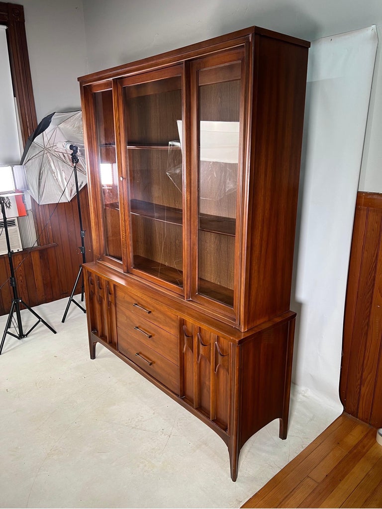 Kent Coffey Perspecta Walnut and Rosewood Hutch at 1stDibs