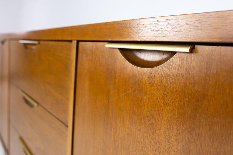 Kent Coffey Tableau Mid Century Walnut Sideboard Buffet Credenza at 1stDibs