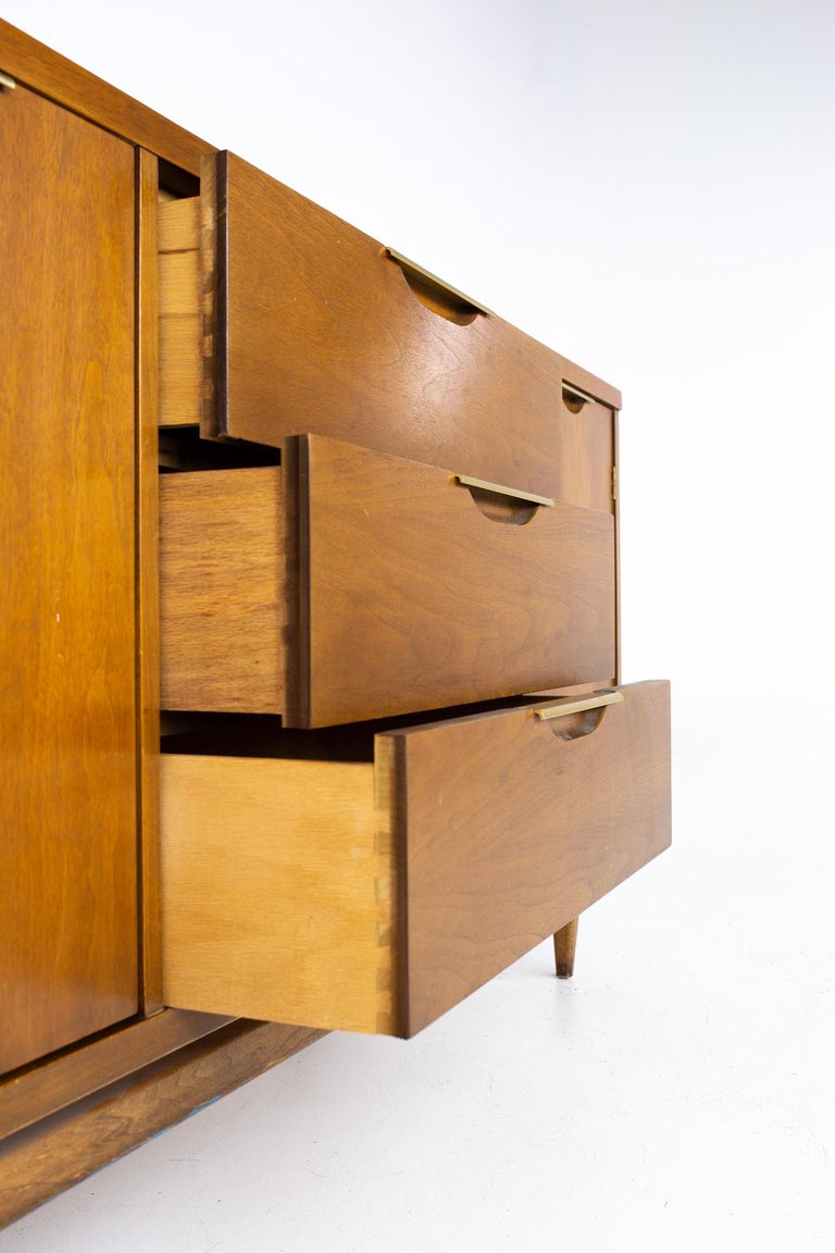 Kent Coffey Tableau Mid Century Walnut Sideboard Buffet Credenza at 1stDibs