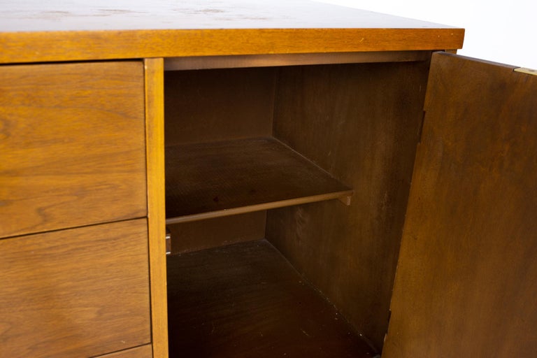 Kent Coffey Tableau Mid Century Walnut Sideboard Buffet Credenza at 1stDibs