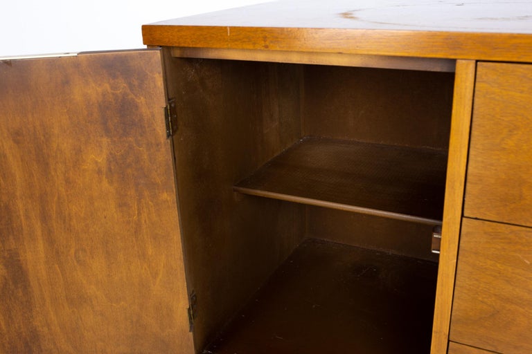 Kent Coffey Tableau Mid Century Walnut Sideboard Buffet Credenza at 1stDibs