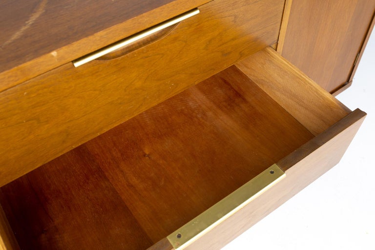 Kent Coffey Tableau Mid Century Walnut Sideboard Buffet Credenza at 1stDibs