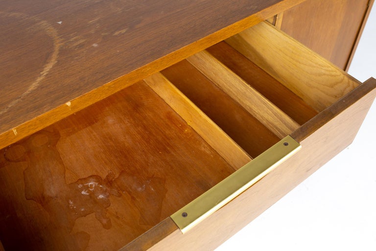Kent Coffey Tableau Mid Century Walnut Sideboard Buffet Credenza at 1stDibs