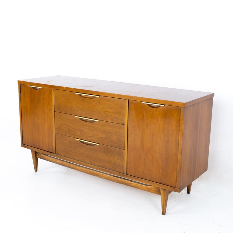 Kent Coffey Tableau Mid Century Walnut Sideboard Buffet Credenza at 1stDibs