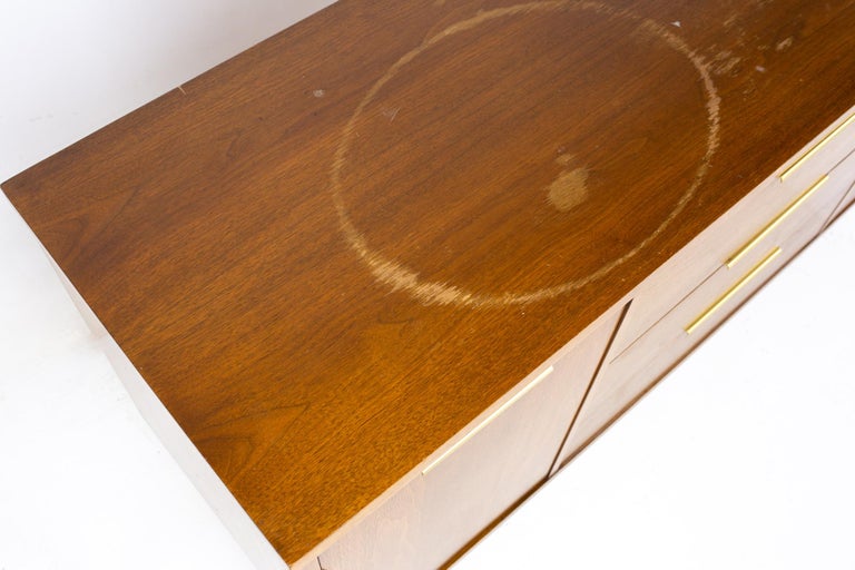 Kent Coffey Tableau Mid Century Walnut Sideboard Buffet Credenza at 1stDibs