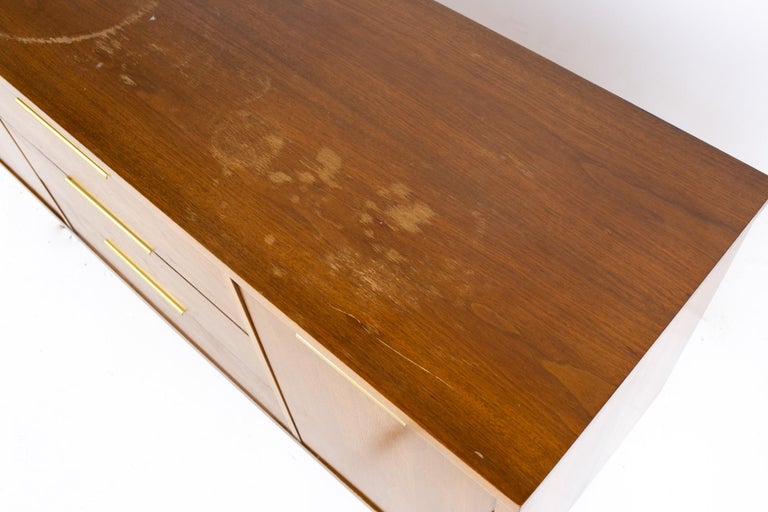Kent Coffey Tableau Mid Century Walnut Sideboard Buffet Credenza at 1stDibs