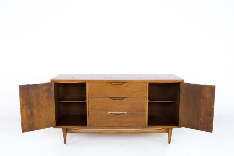 Kent Coffey Tableau Mid Century Walnut Sideboard Buffet Credenza at 1stDibs