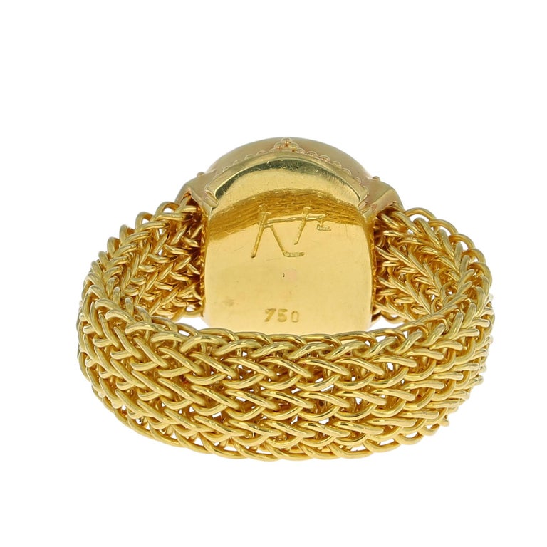 Kent Raible 18 Karat All Gold Chain Ring with Fine Granulation For Sale ...