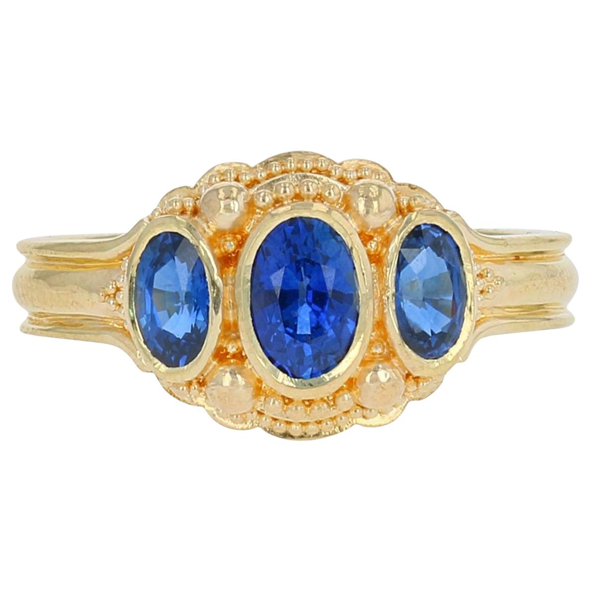 Kent Raible 18 Karat Natural Blue Sapphire 'Flower Necklace Enhancer ...