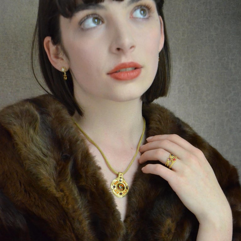 Kent Raible 18 Karat Gold Sapphire Solitaire Ring with Granulation For ...