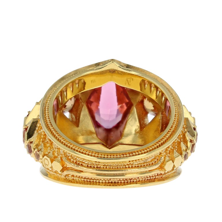 Kent Raible 18 Karat Gold Spinel Sapphire Bespoke Cocktail Ring with ...