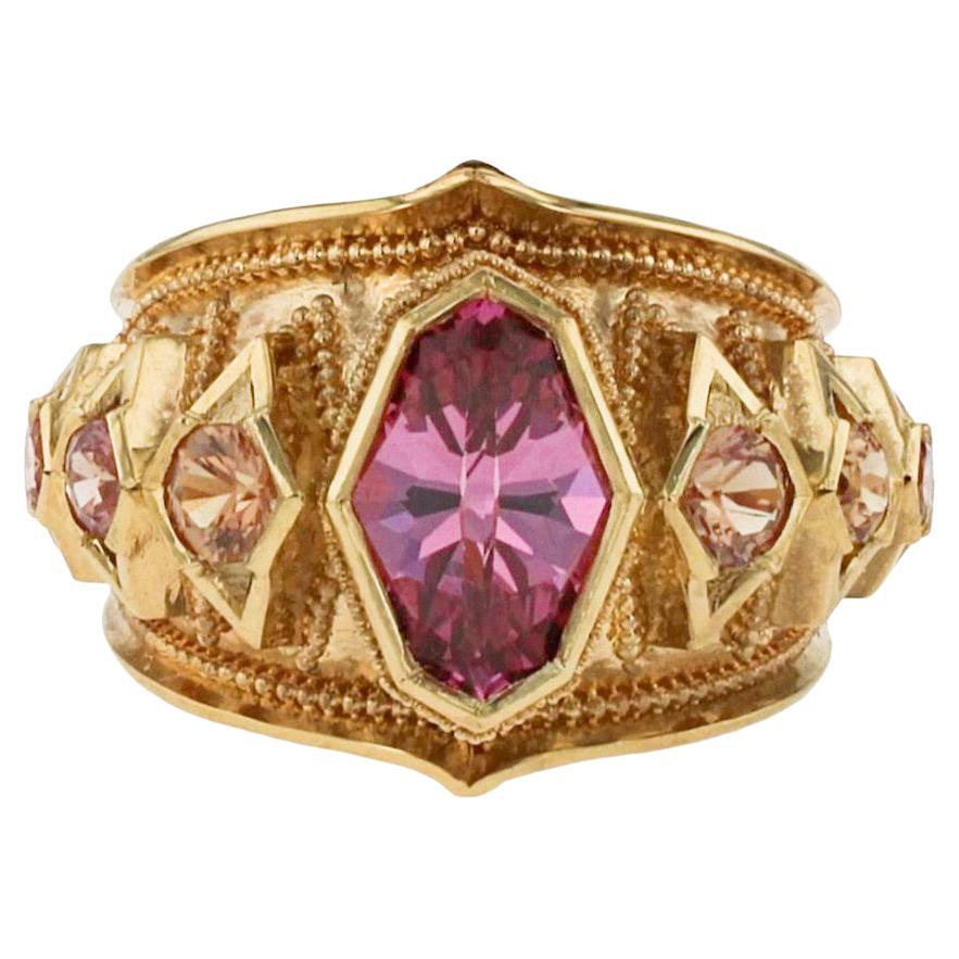 Kent Raible 18 Karat Gold Spinel Sapphire Bespoke Cocktail Ring with ...