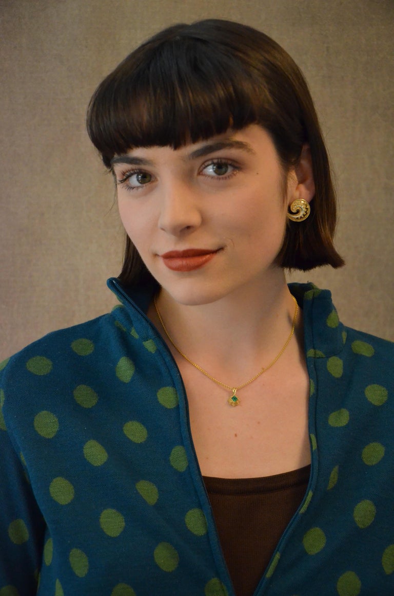 Kent Raible 18 Karat 'Golden Wave' Button Stud Earrings with Fine ...