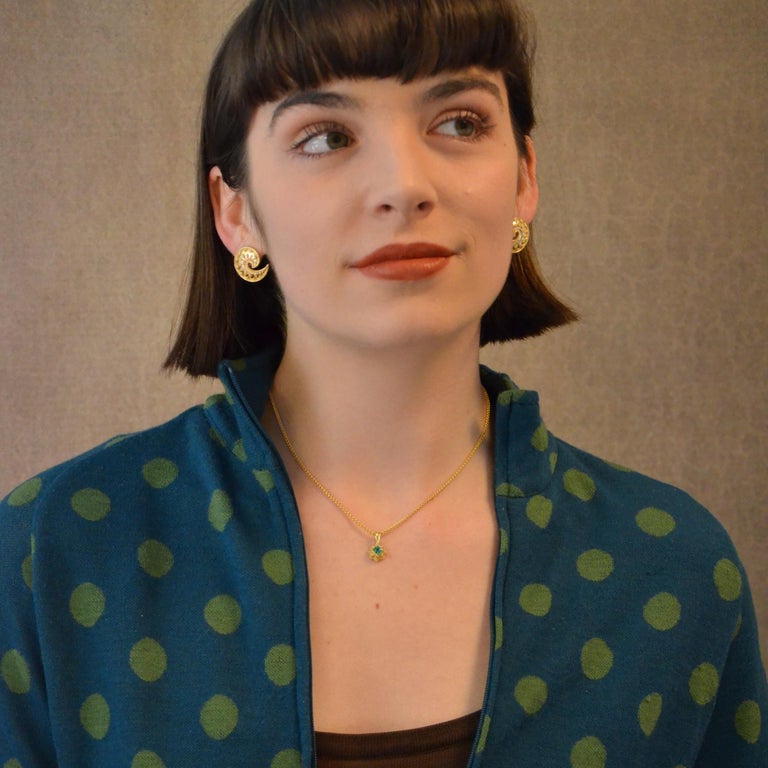 Kent Raible 18 Karat 'Golden Wave' Button Stud Earrings with Fine ...