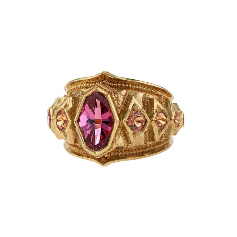 Kent Raible 18 Karat Gold Spinel Sapphire Bespoke Cocktail Ring with ...
